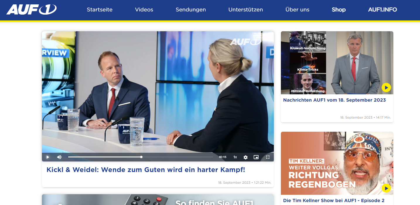 Herbert Kickl und Alice Weidel auf AUF1 ・ AstroPointer